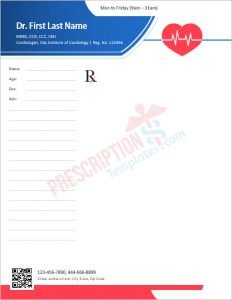 9+ Cardiologist Prescription Pad Design Templates for MS Word