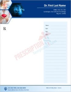 9+ Cardiologist Prescription Pad Design Templates for MS Word